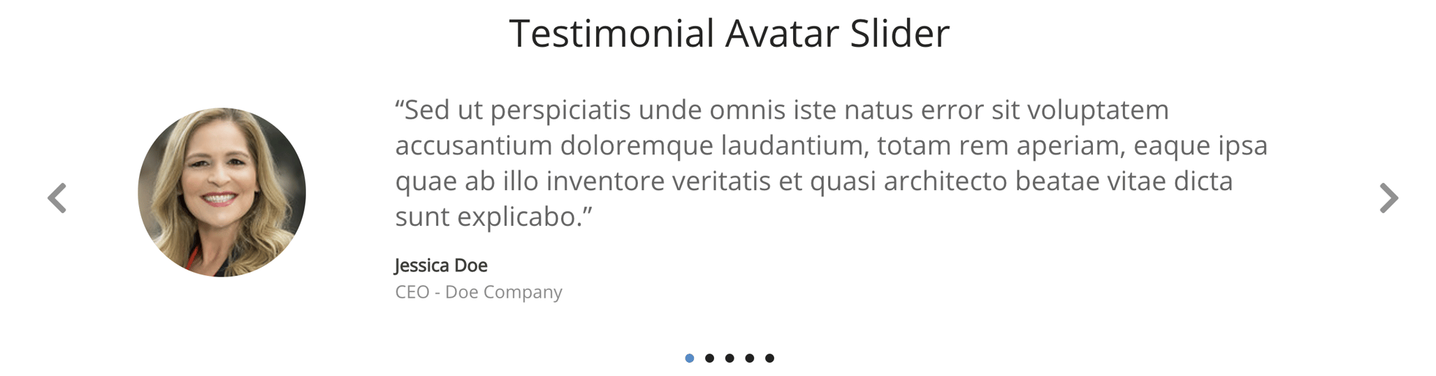 Testimonial - Avatar Slider